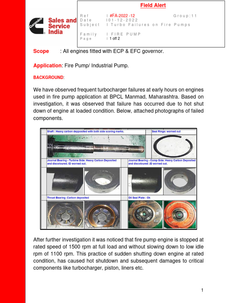 FA-2022-12-REV0-Turbo Failures On Fire Pump Engine With ECP & EFC Governor | PDF