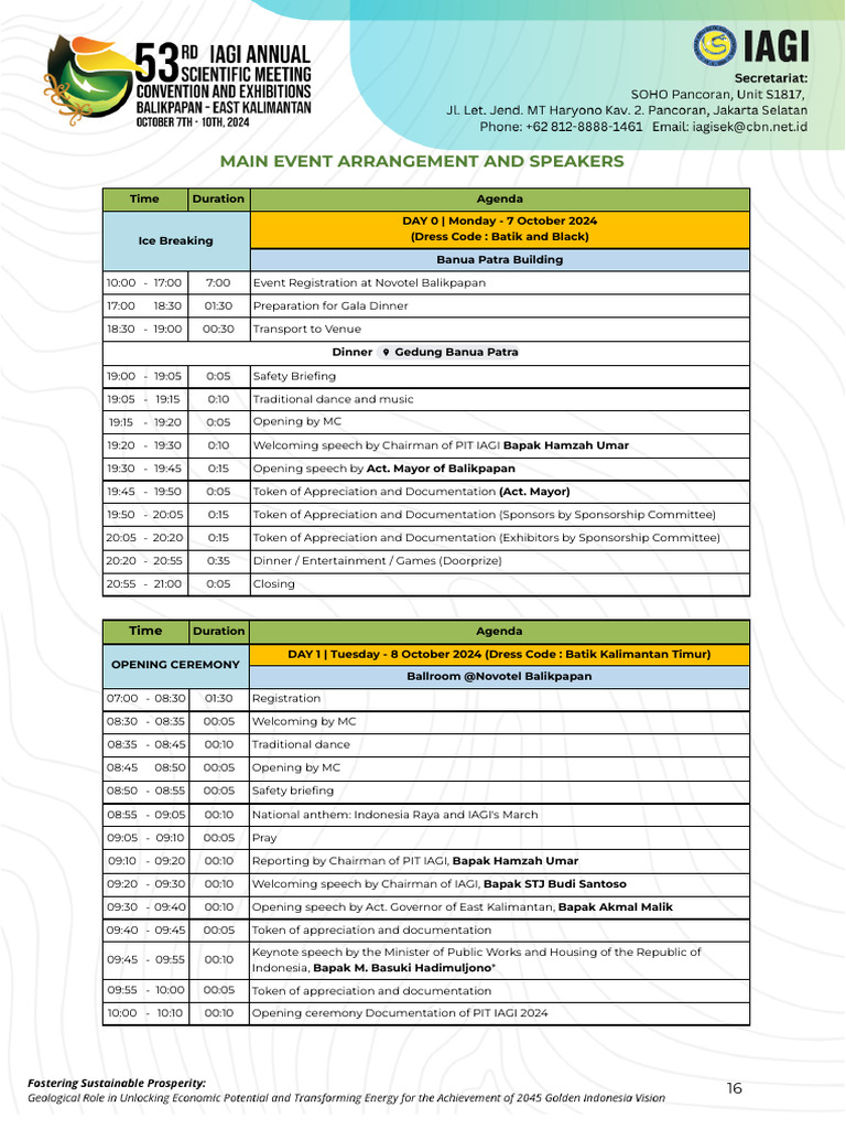 RUNDOWN - CEO Talk & Panel Discussion - 53rd IAGI Annual | PDF