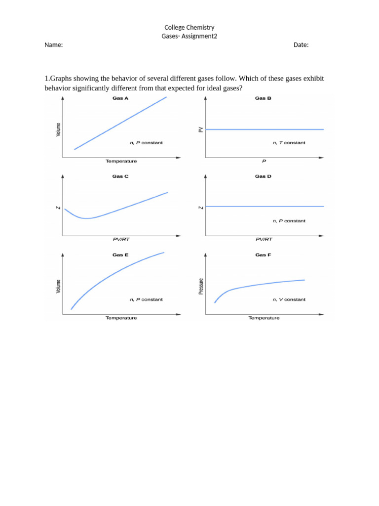 Gases Assignment | PDF