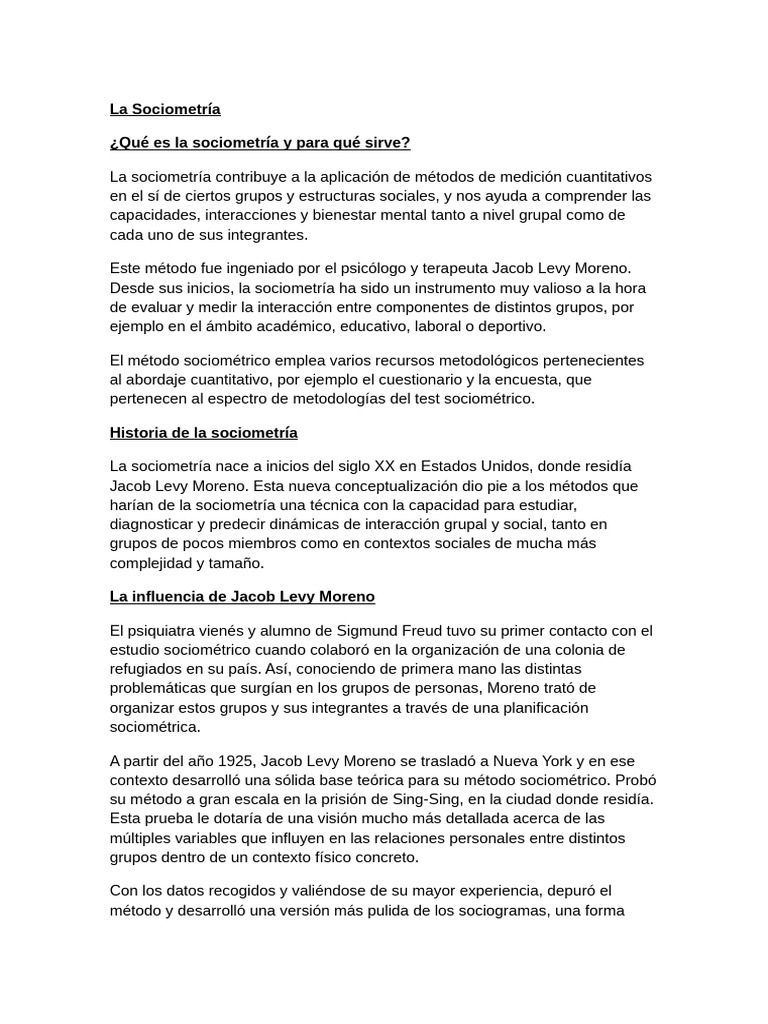 Dinámica de Grupo Sociometria | PDF | Sicología | Ciencia y matemáticas
