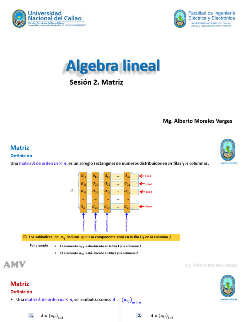 Matrices y Operaciones Algebraicas | PDF | Matriz (Matemáticas ...