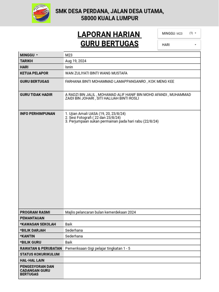 Dashboard Laporan Unit Hem | PDF