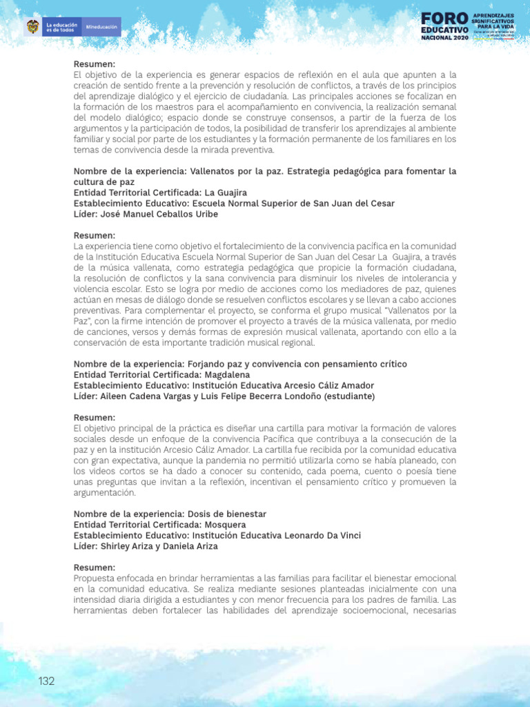 Foro Educativo Nacional 2020 | PDF