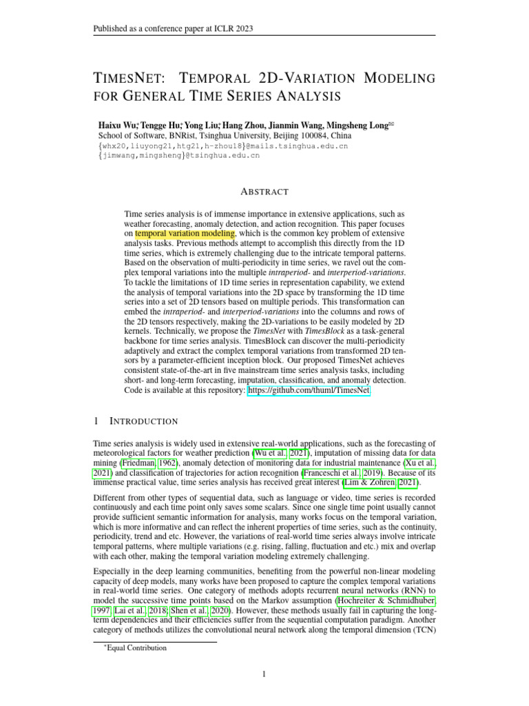 T N: T 2D-V M G T S A: Imes ET Emporal Ariation Odeling FOR Eneral IME ...