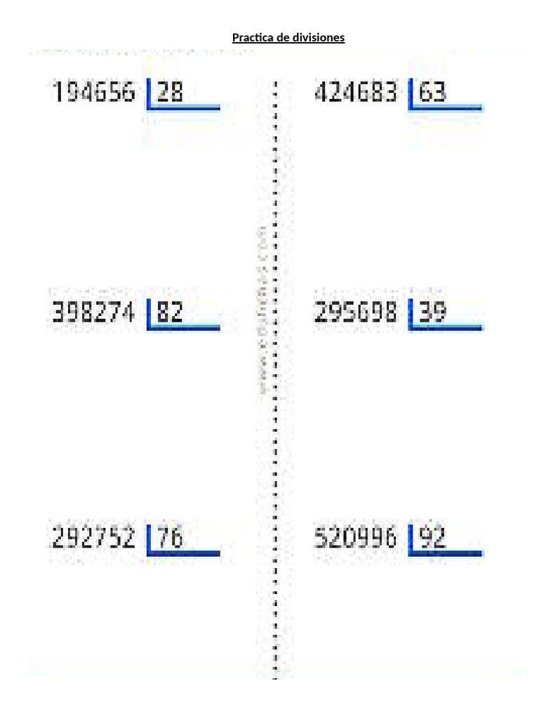 Practica de Divisiones | PDF