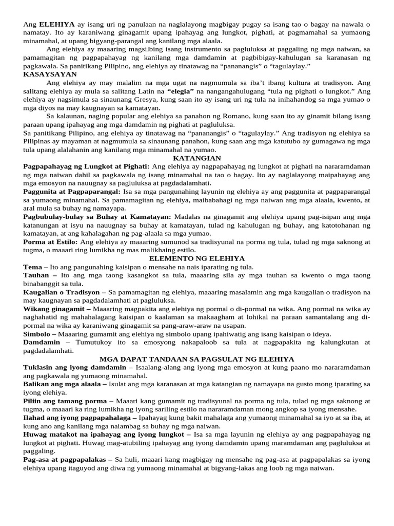 ELEHIYA | PDF