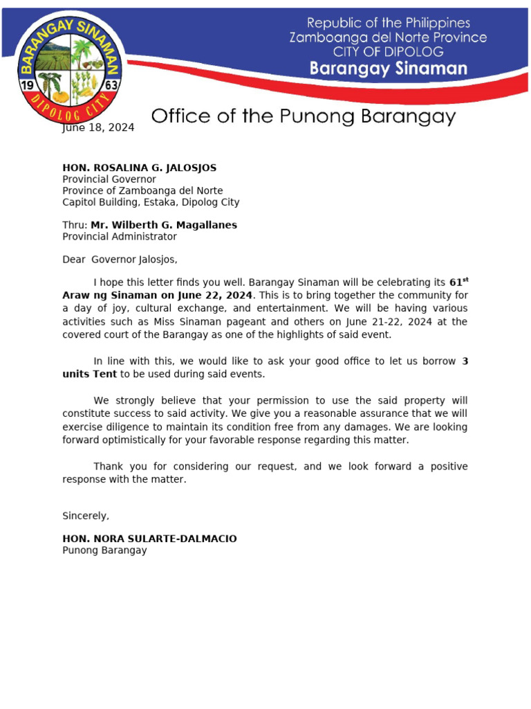 Letter For Band-Fiesta | PDF