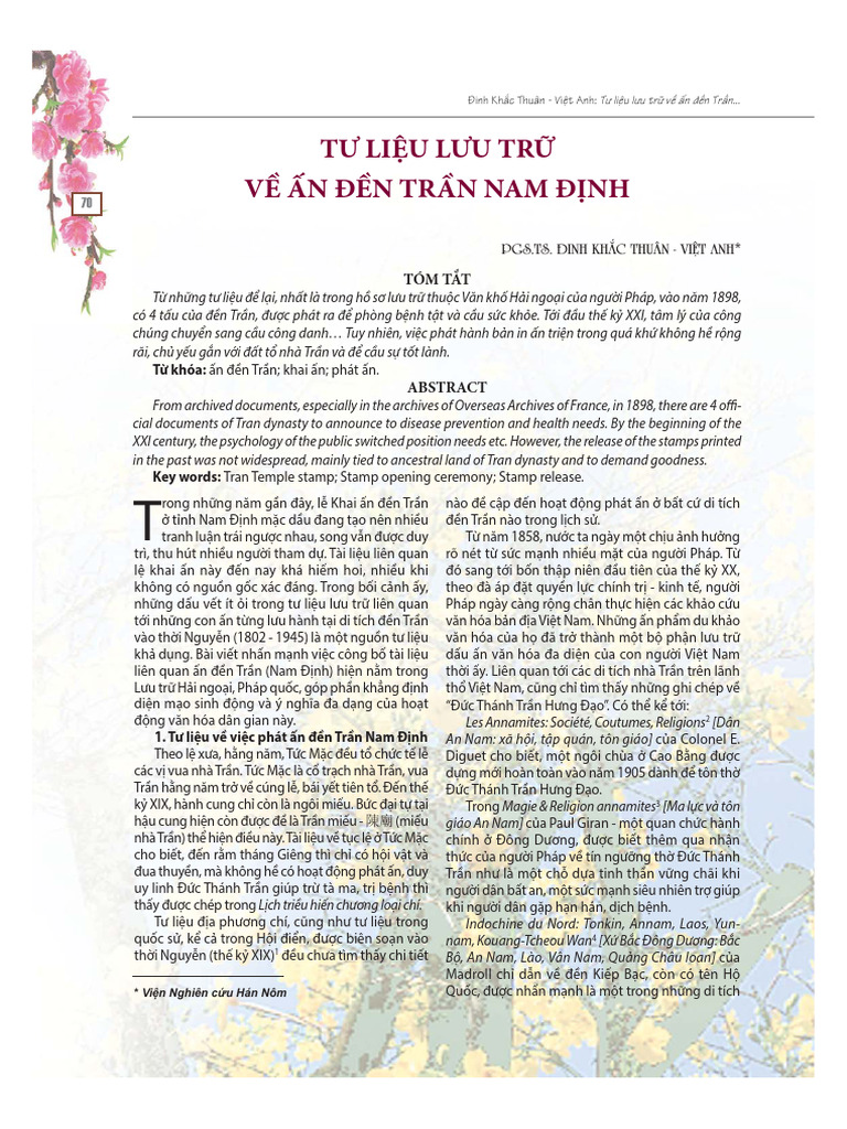 5816 - Tu Lieu Luu Tru Ve An Den Tran Nam Dinh | PDF