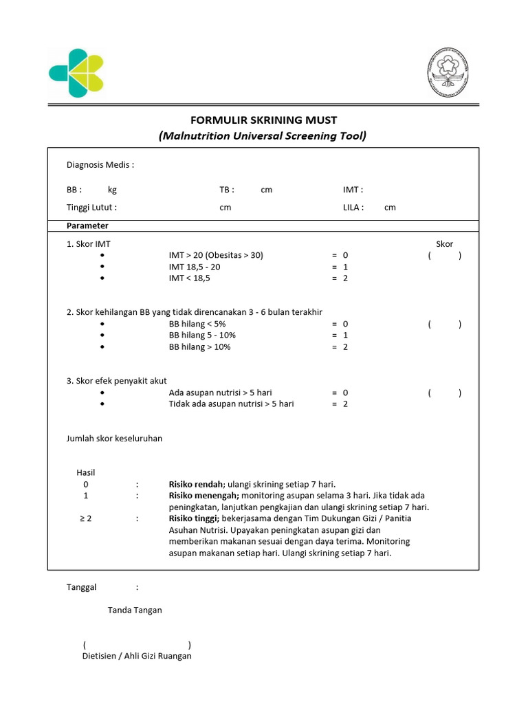 Form Skrining Must-1 | PDF