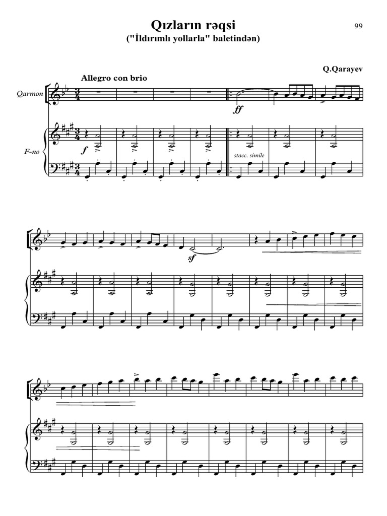 Qara Qarayev - Qızların Rəqsi | PDF