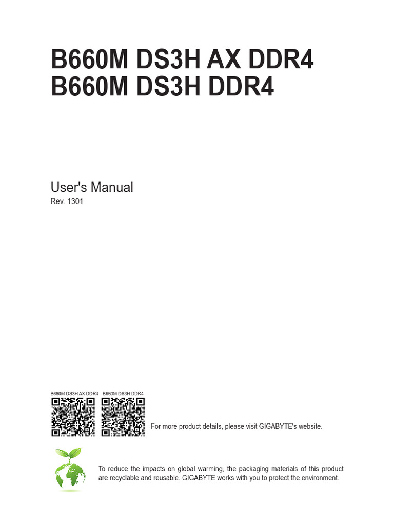 MB Manual B660m-Ds3h-Ax-Ddr4 e 230213 | PDF