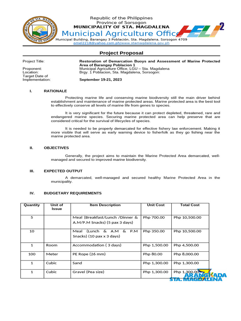 MPA Rehabilitation Proposal | PDF | Environmental Protection | Natural ...