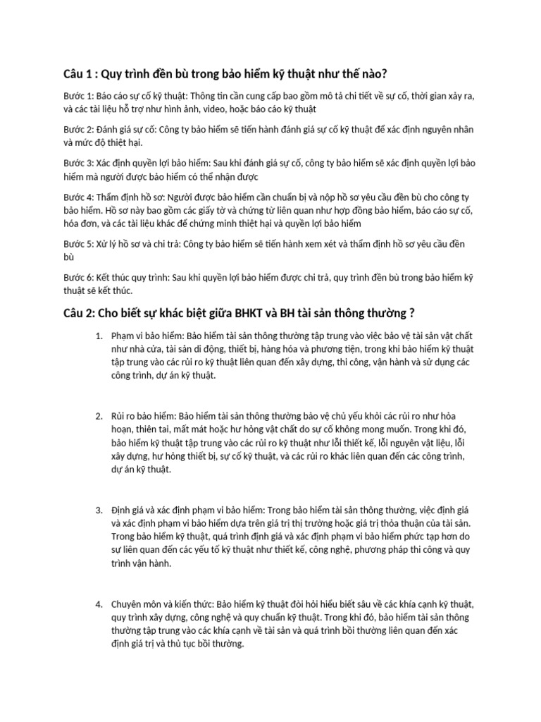 câu hỏi nhóm tt BHTM | PDF