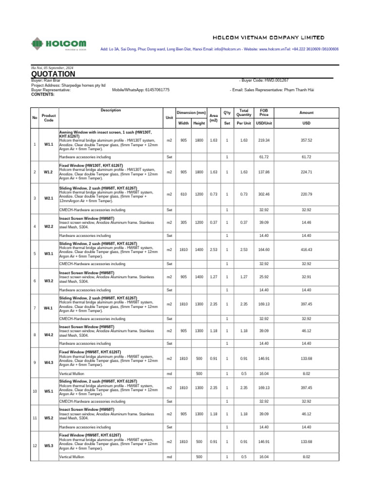 Quotation For Mr. Ravi Brar | PDF