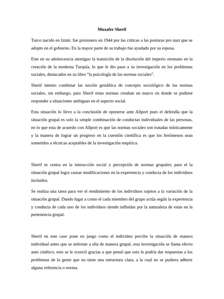Muzafer Sherif | PDF