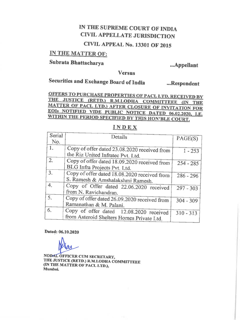 Offers Received Final | PDF