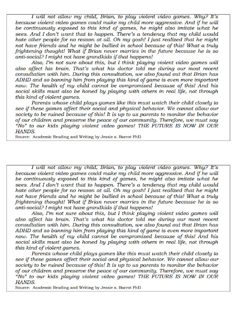 Properties of A Well Written Text Act 1 | PDF