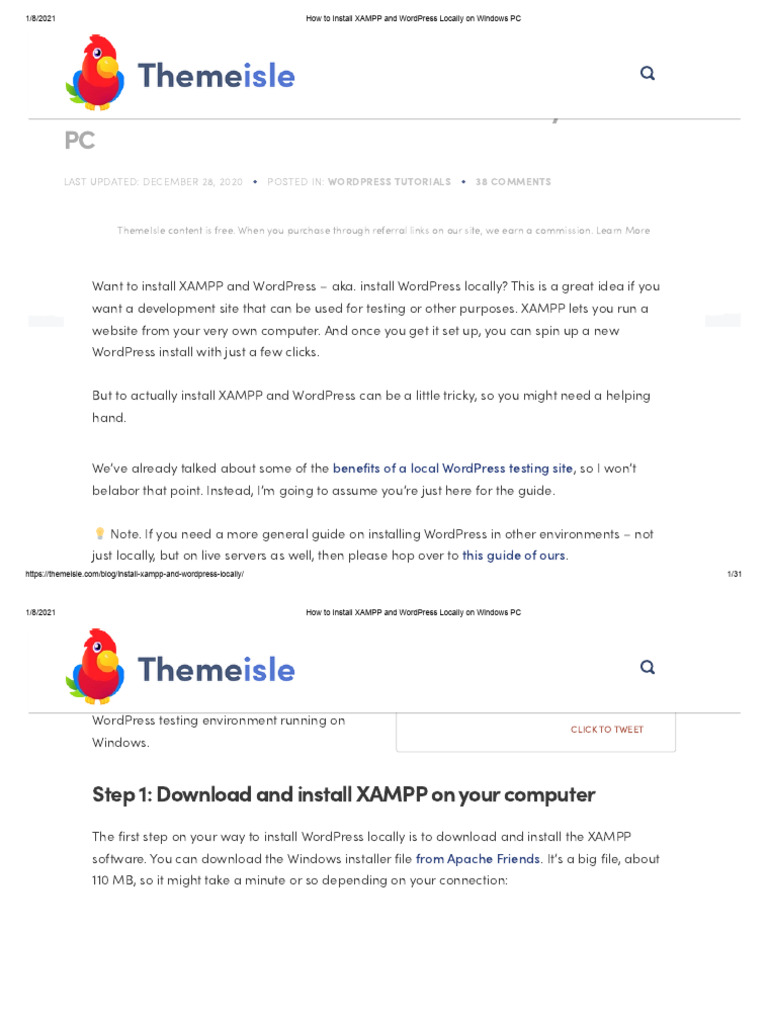Local WP and XAMMPP Install Guide | PDF | Word Press | Career & Growth