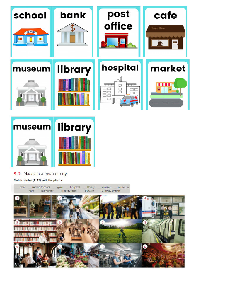 Places in Town Cards | PDF