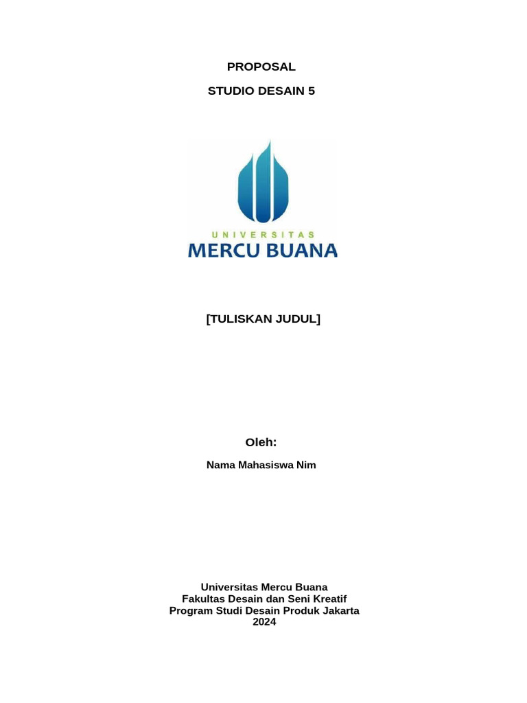 Proposal Studio Desain 5 2024 | PDF