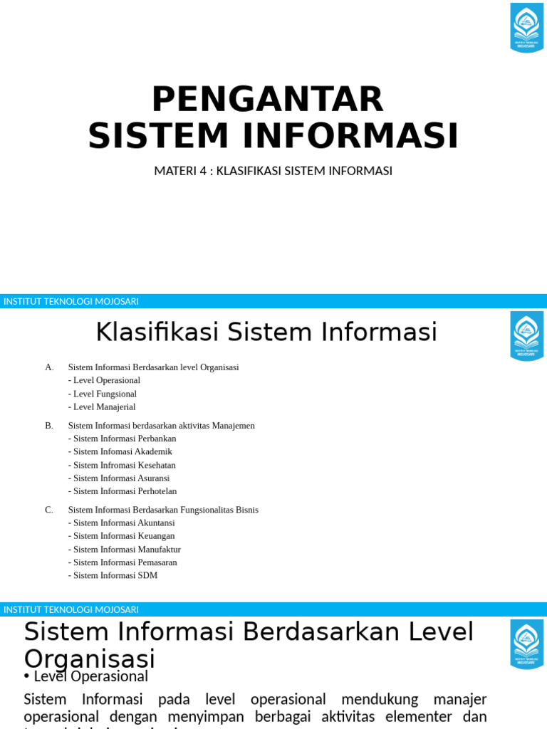 Klasifikasi Sistem Informasi | PDF