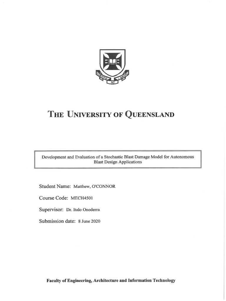 Development and Evaluation of A Stochastic Blast Damage Model For ... Development and Evaluation of A Stochastic Blast Damage Model For ...