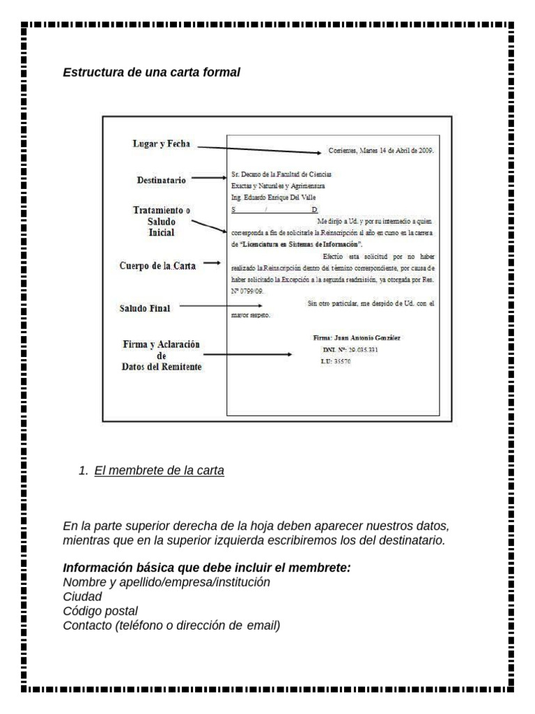 Estructura de Una Carta Formal | PDF