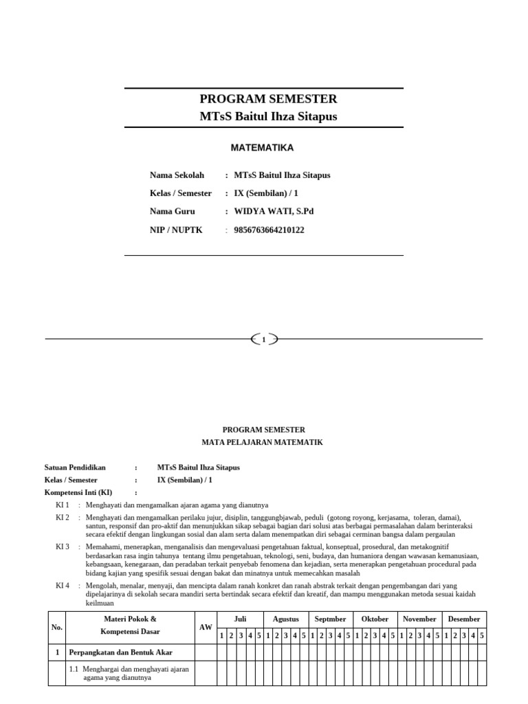 Program Semester | PDF