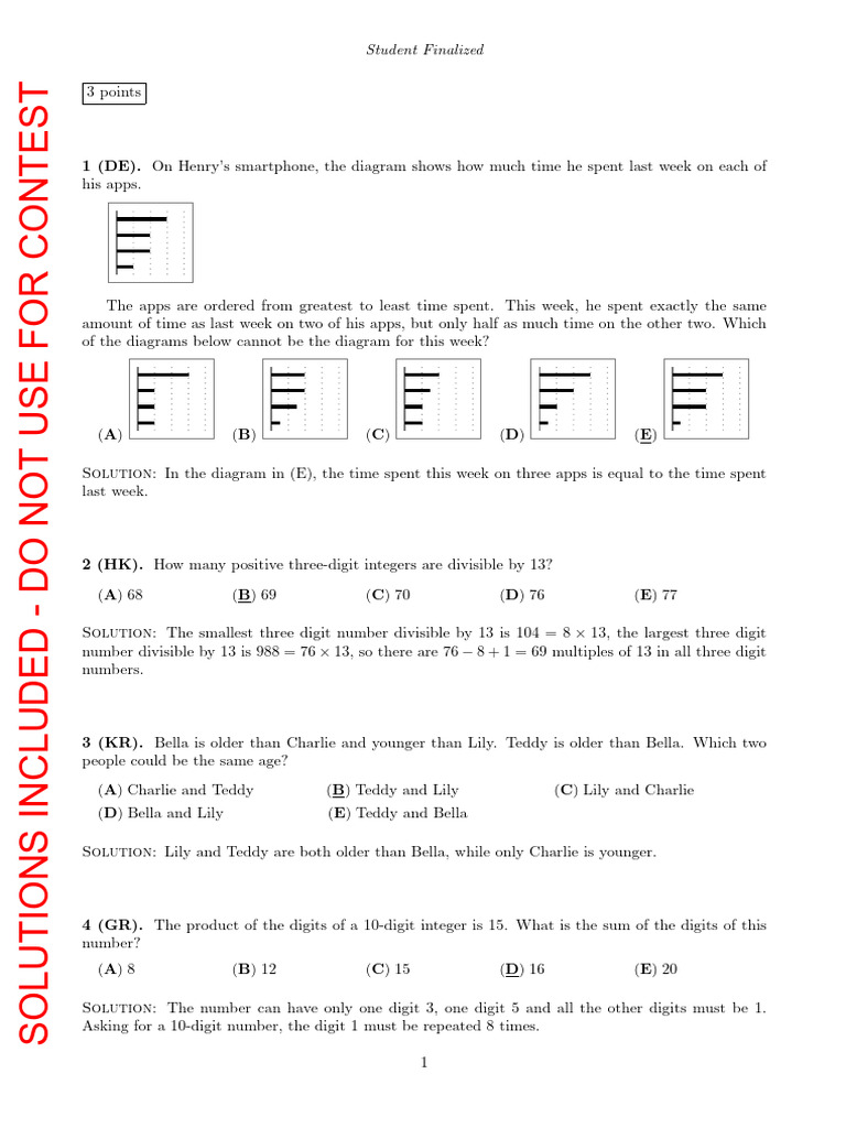 Level 6-Student-Solutions | PDF
