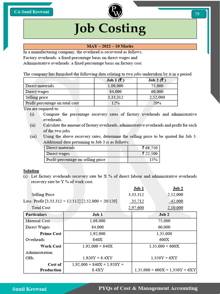7. Job Costing | PDF