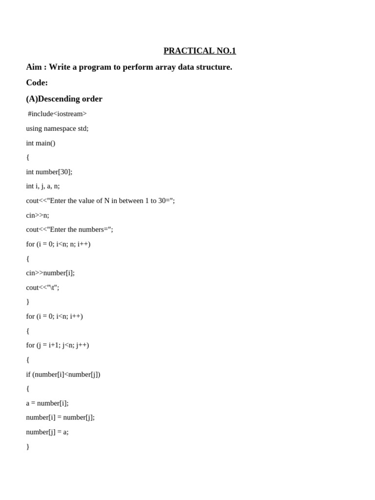 Data Structure Practicals | PDF