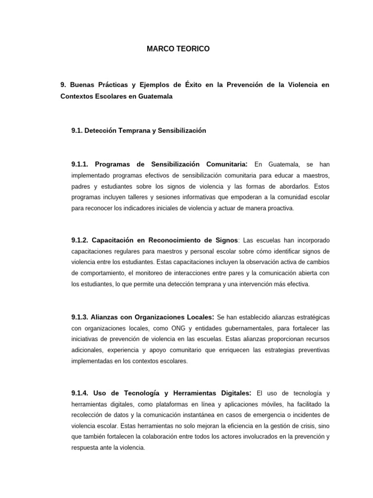 Buenas Prácticas y Ejemplos de Éxito en La Prevención de La Violencia en Contextos Escolares en ...