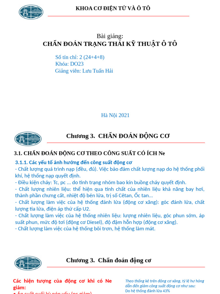 Chuong 3 - Ky Thuat Chan Doan Dong Co | PDF