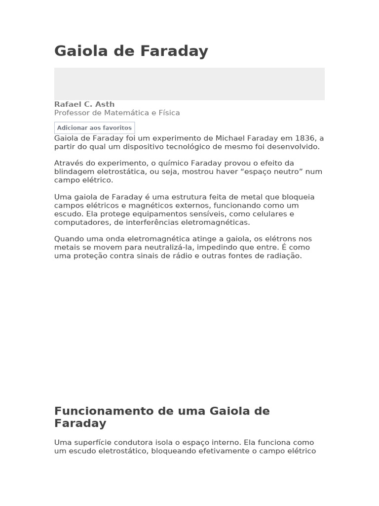 Gaiola de Faraday | PDF