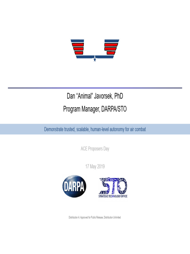 Air Combat Evolution (ACE) (DARPA, 2019) | PDF