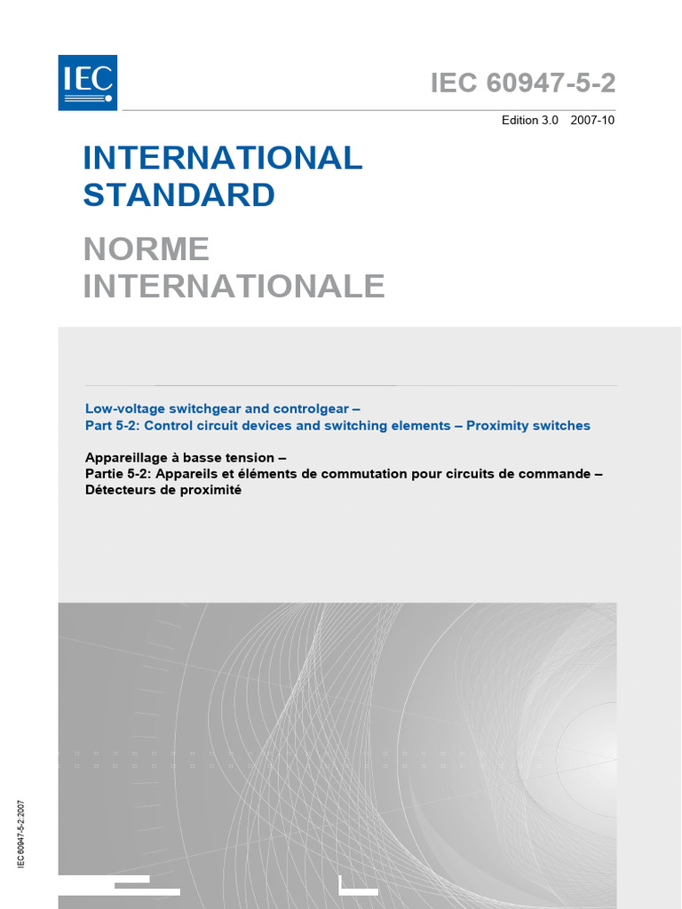 IEC 60947-5-2 - Tel. @electrical - Standards | PDF