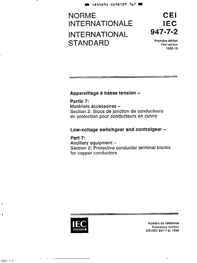 IEC 60947-7-2 - Tel. @electrical - Standards | PDF