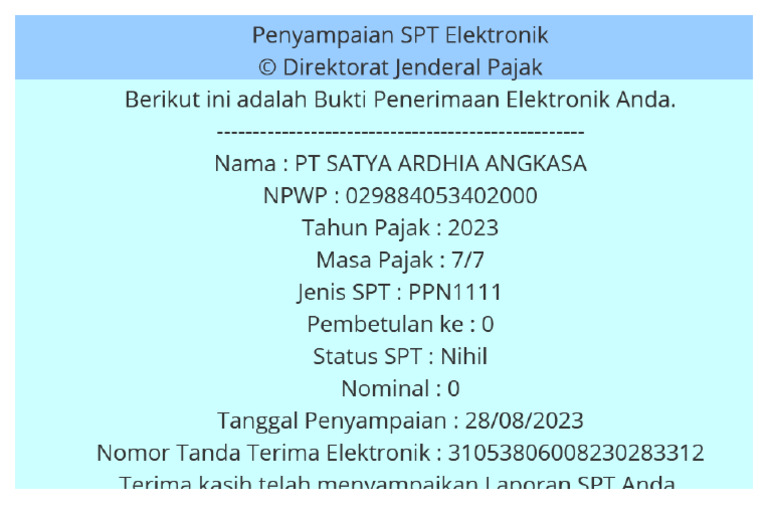 Bpe - Saa Juli 2023 | PDF