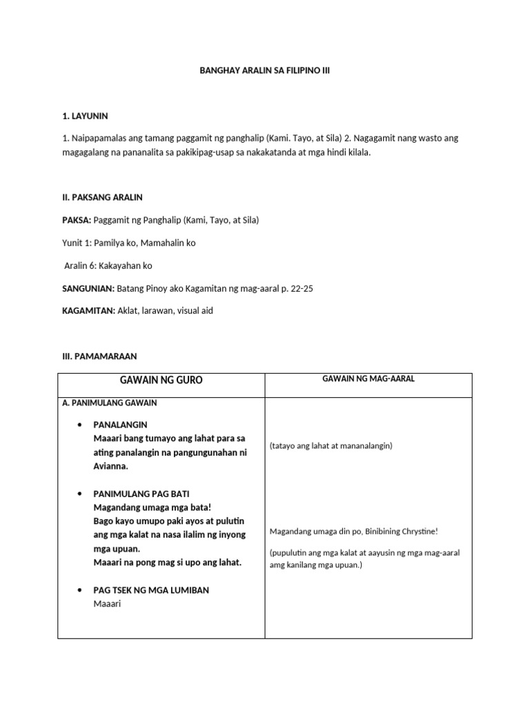 Lustado - Lessonplaninfilipino | PDF