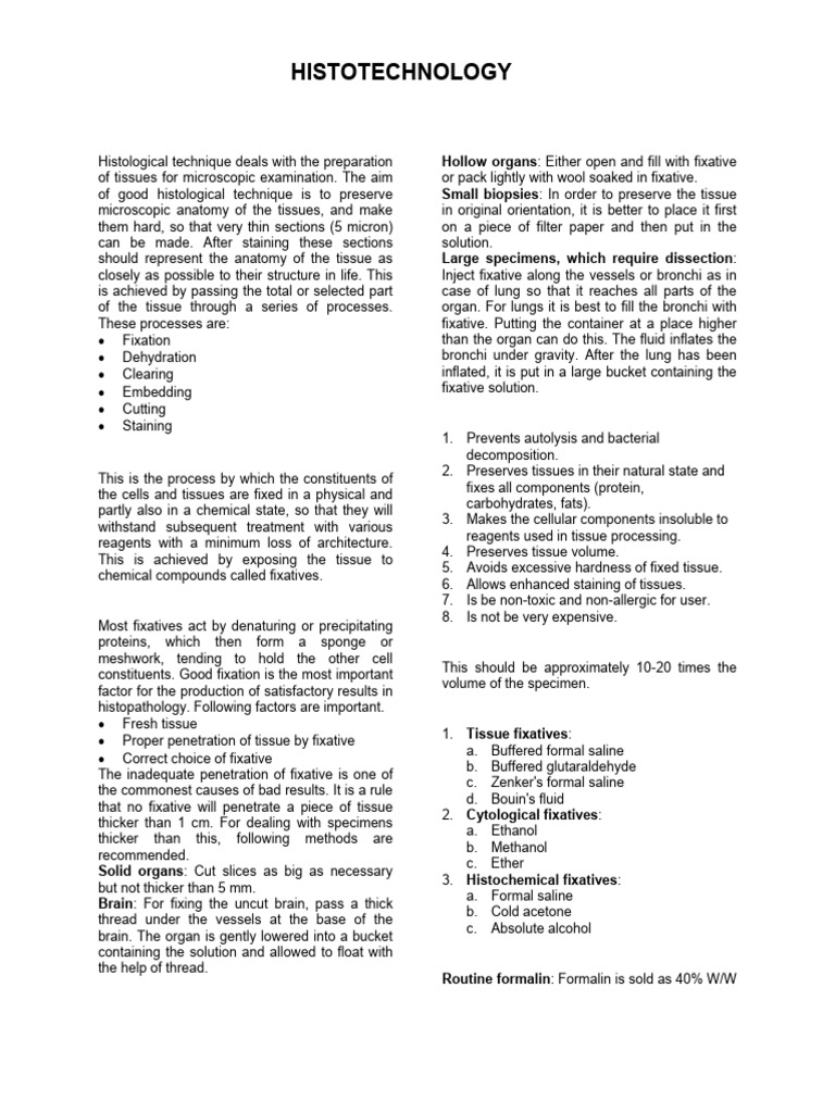 Histotechnology | PDF