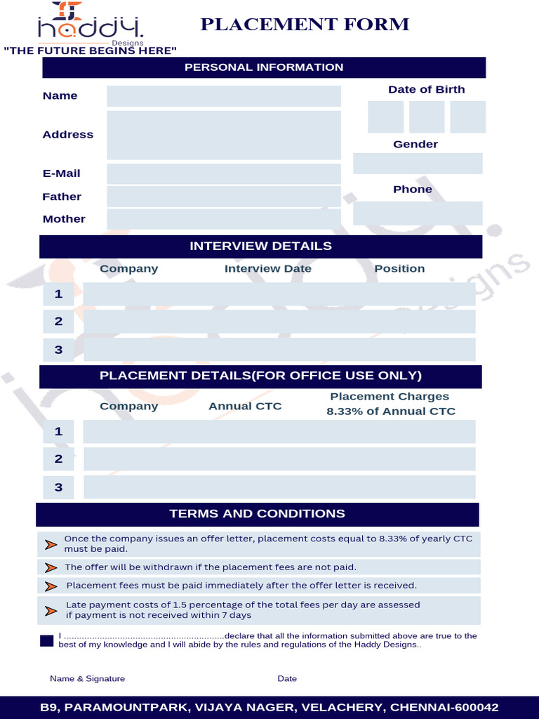 Placement Form | PDF