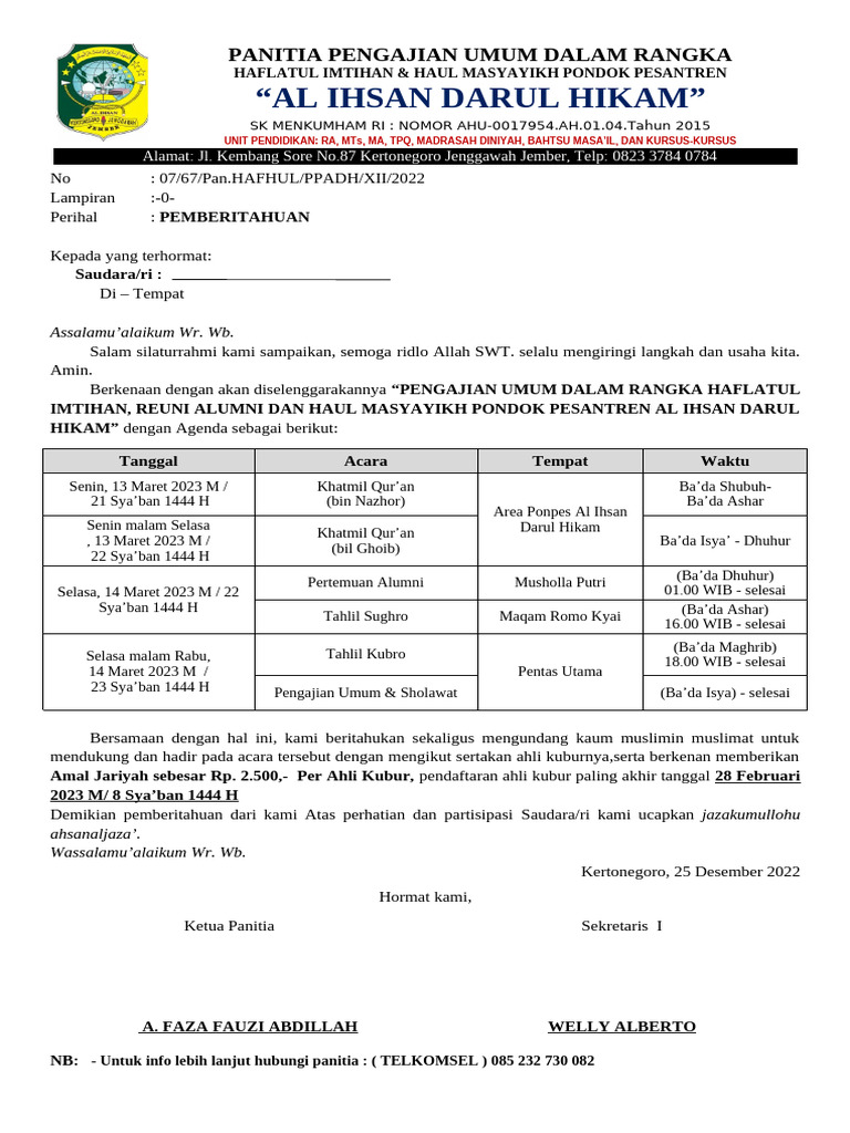Permohonan Ahli Kubur | PDF