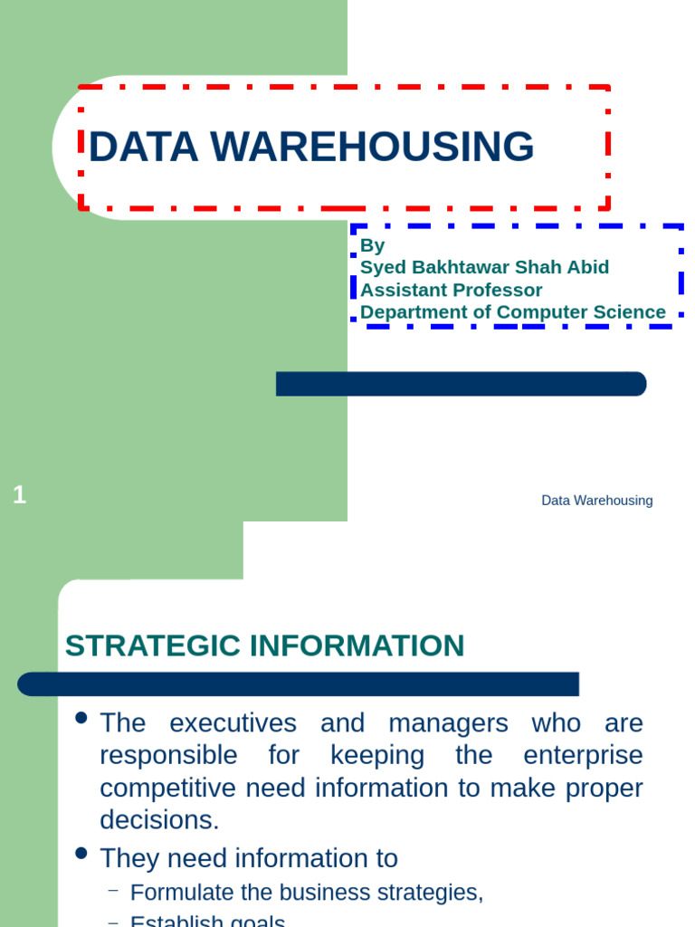 01 - DWH (Operational System Vs Information System) 1 | PDF