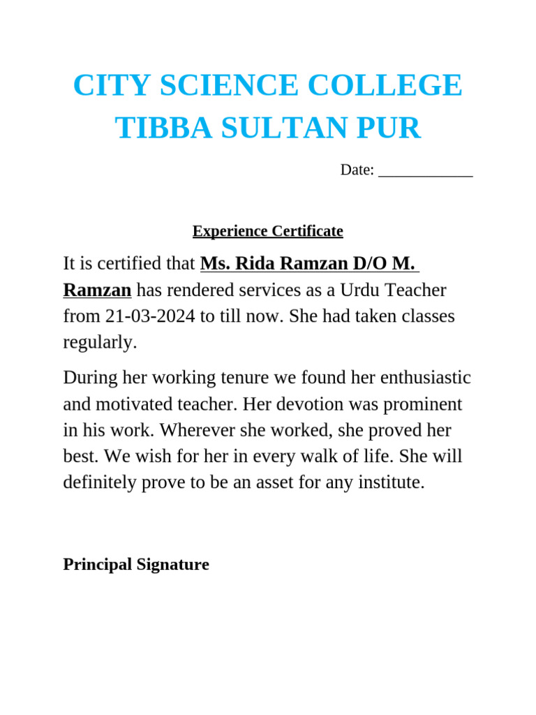 City Science College Tibba Sultan Pur | PDF