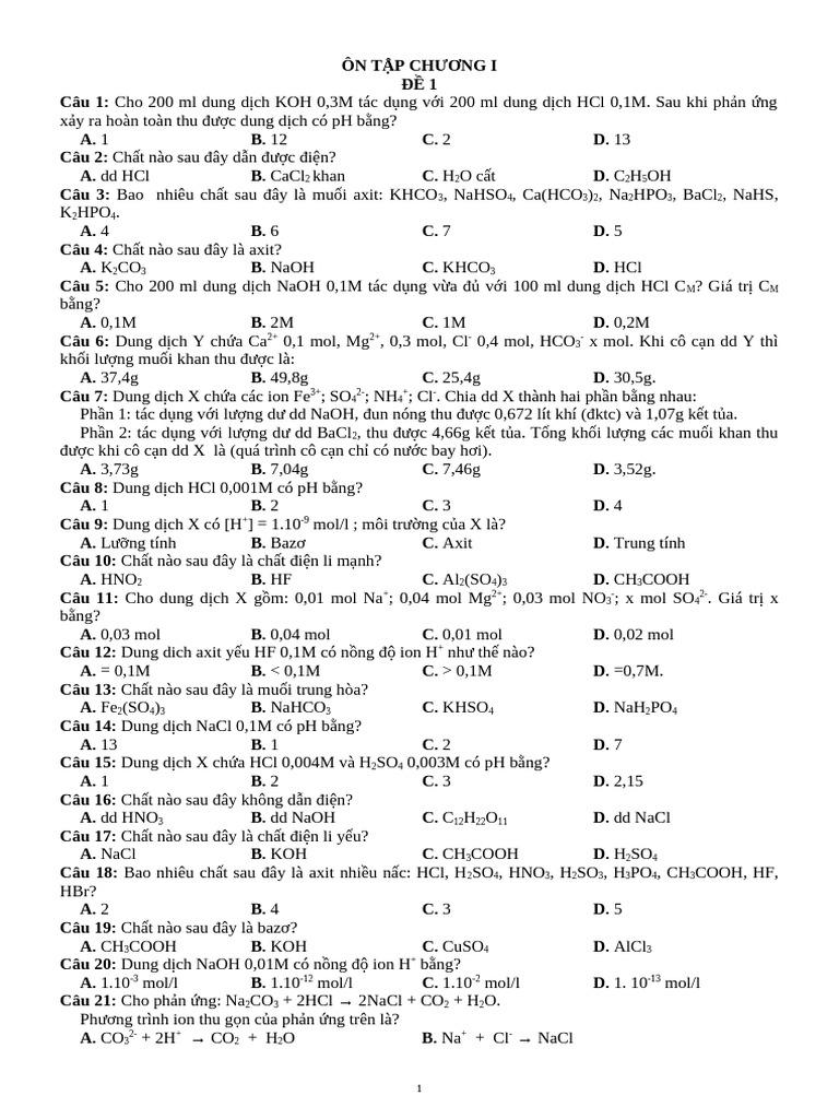Chuong 1 Su Dien Li | PDF