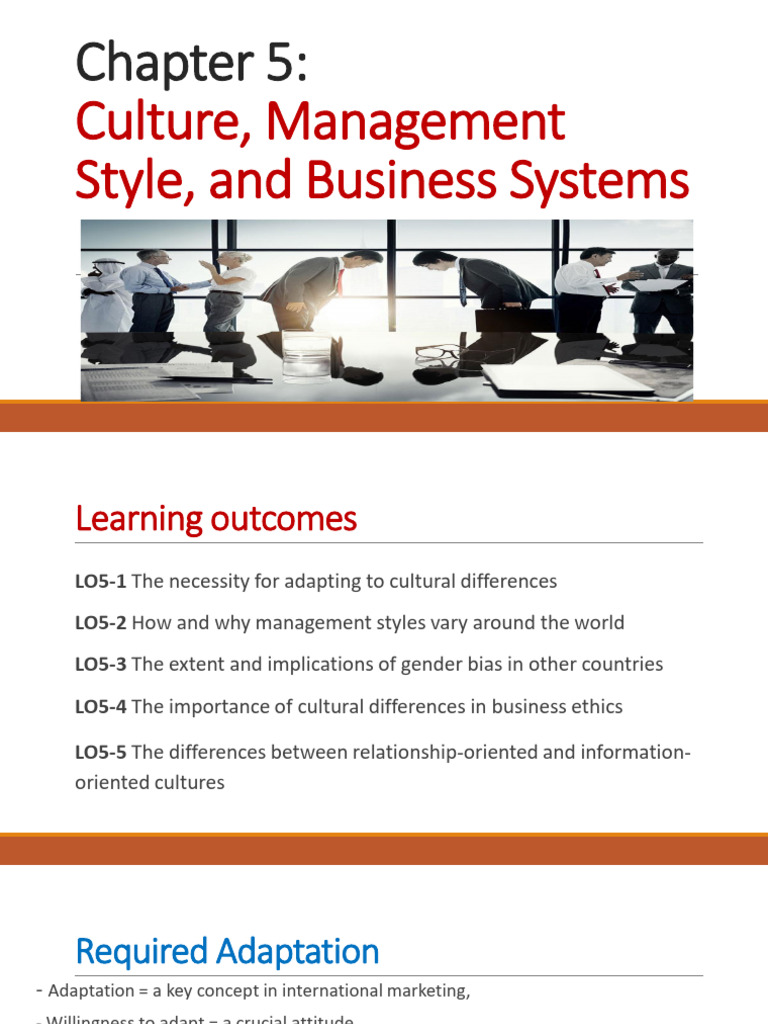 Chapter 5. Culture, Management Style, and Business System | PDF