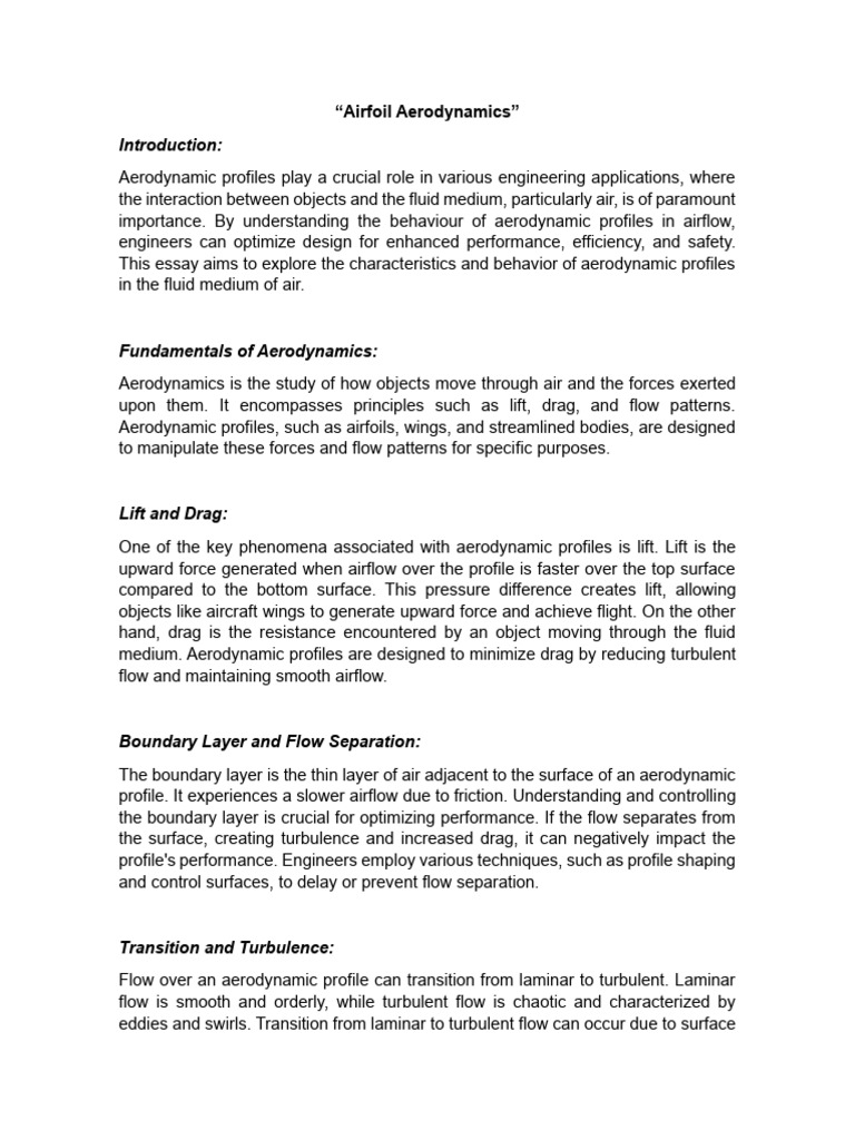 Airfoil Aerodynamics | PDF