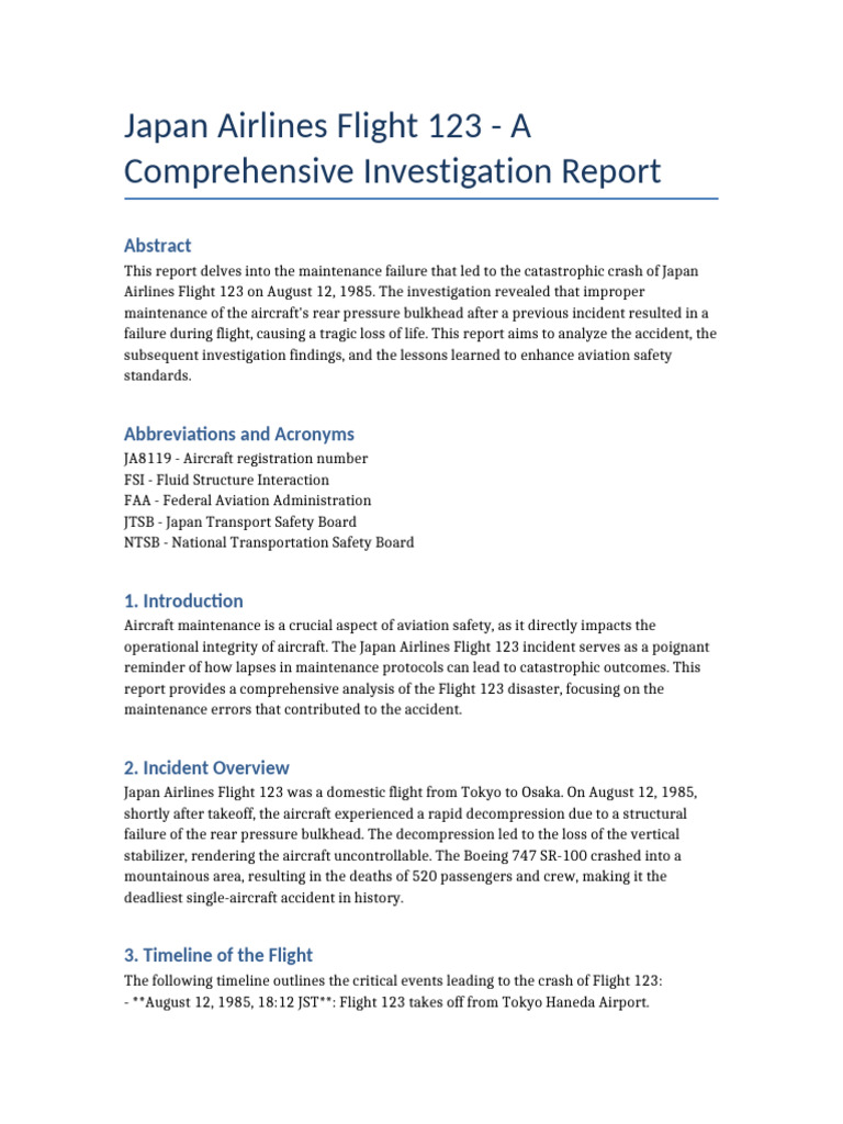 JAL_Flight_123_Detailed_Report | PDF