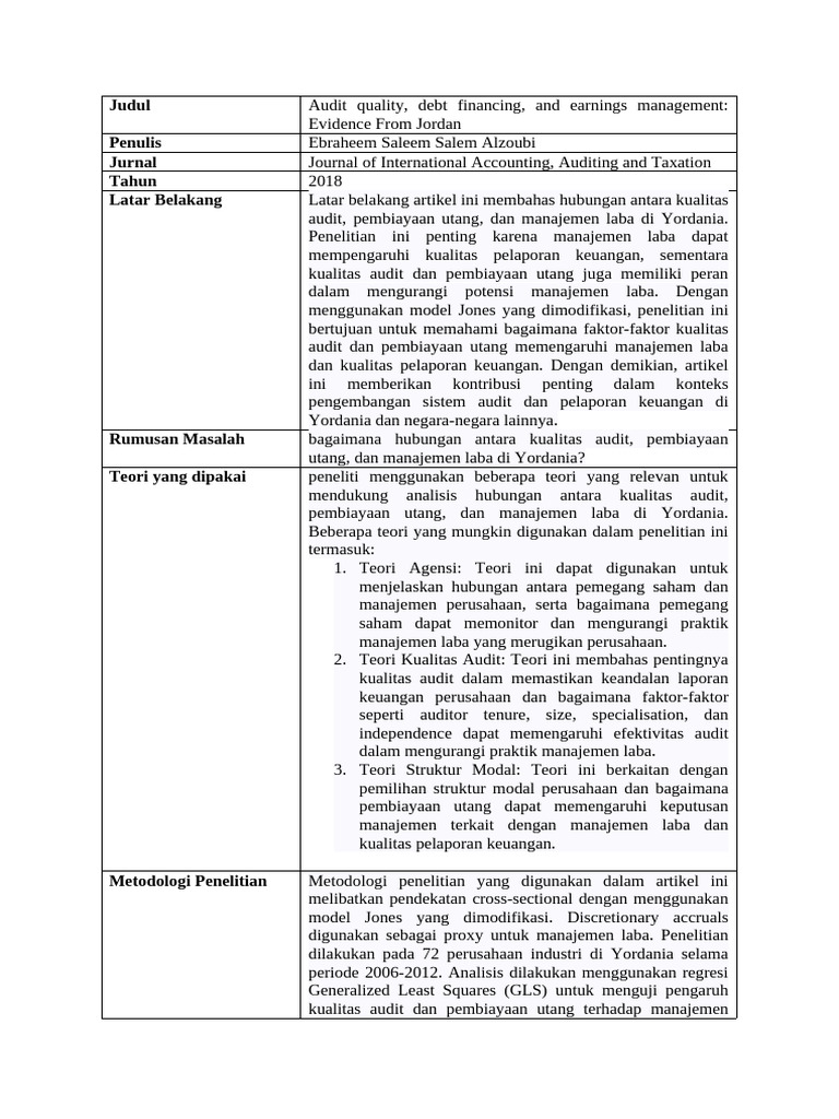 Review Kualitas Audit Triviana 089 Dan Sabina 093 | PDF
