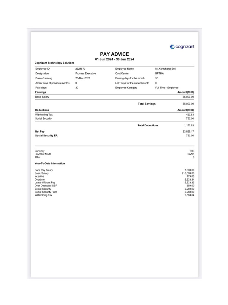 Payment Slip June 67 | PDF